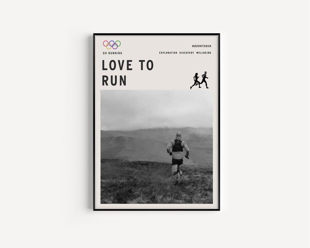 Love to Run Poster, Running Print, Running Wall Art , Gift for Runner ...