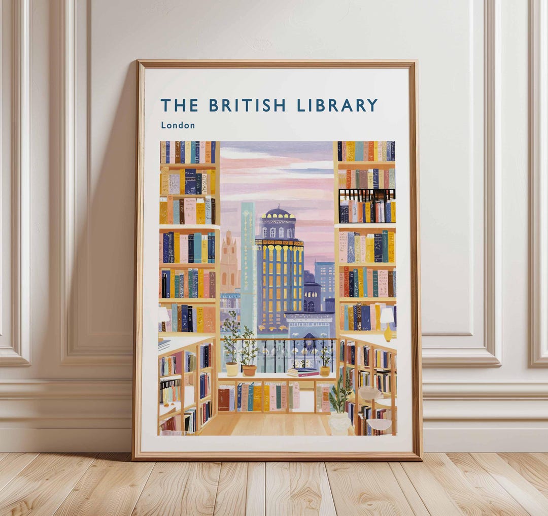 British Library Travel Poster: London Landmark Wall Art - Etsy