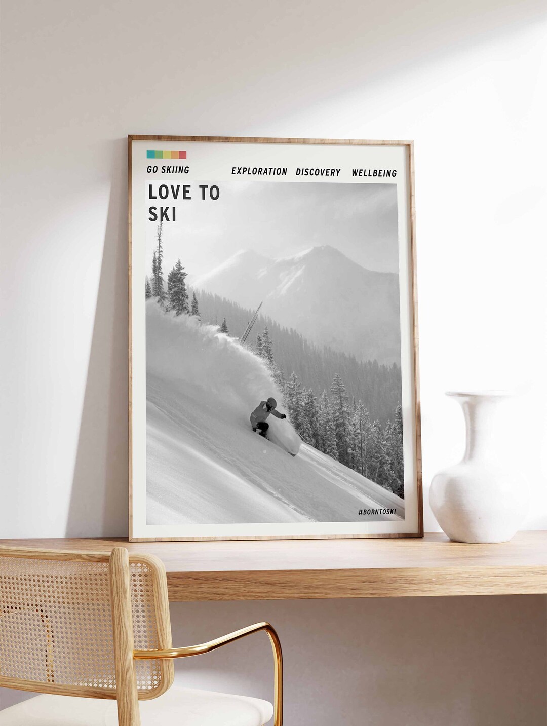 Skiing Poster, Ski Print, Adventure Wall Art, Gift for Skier, Winter ...