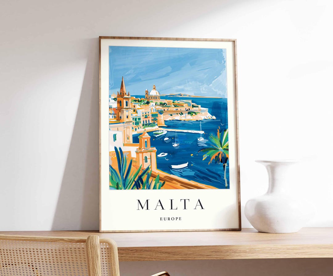 Minimalist Malta City Map Poster: Mediterranean Island Travel Art - Etsy