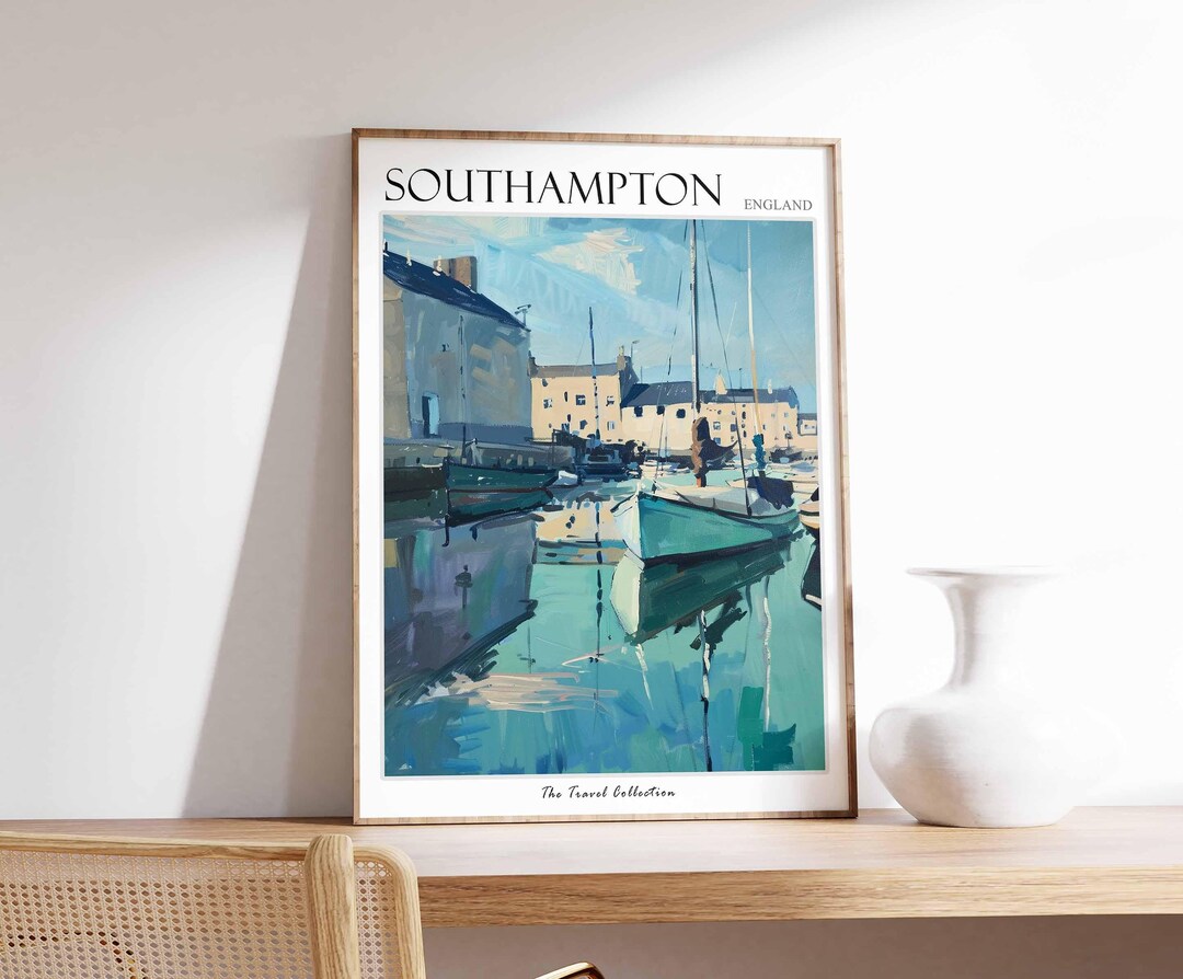 Southampton Poster, England Travel Print, British Decor, United Kingdom ...