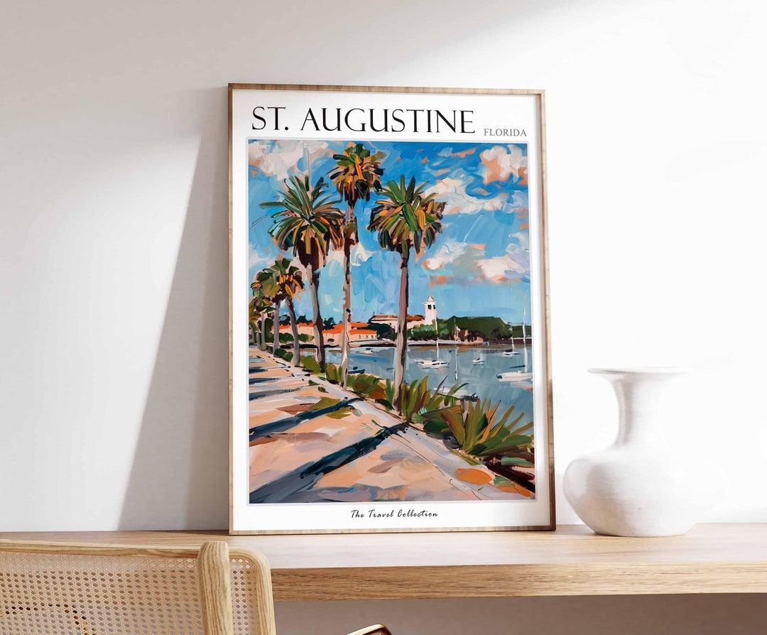 St. Augustine Poster, Florida Travel Print, North American Decor, North America Wall Art, City ...