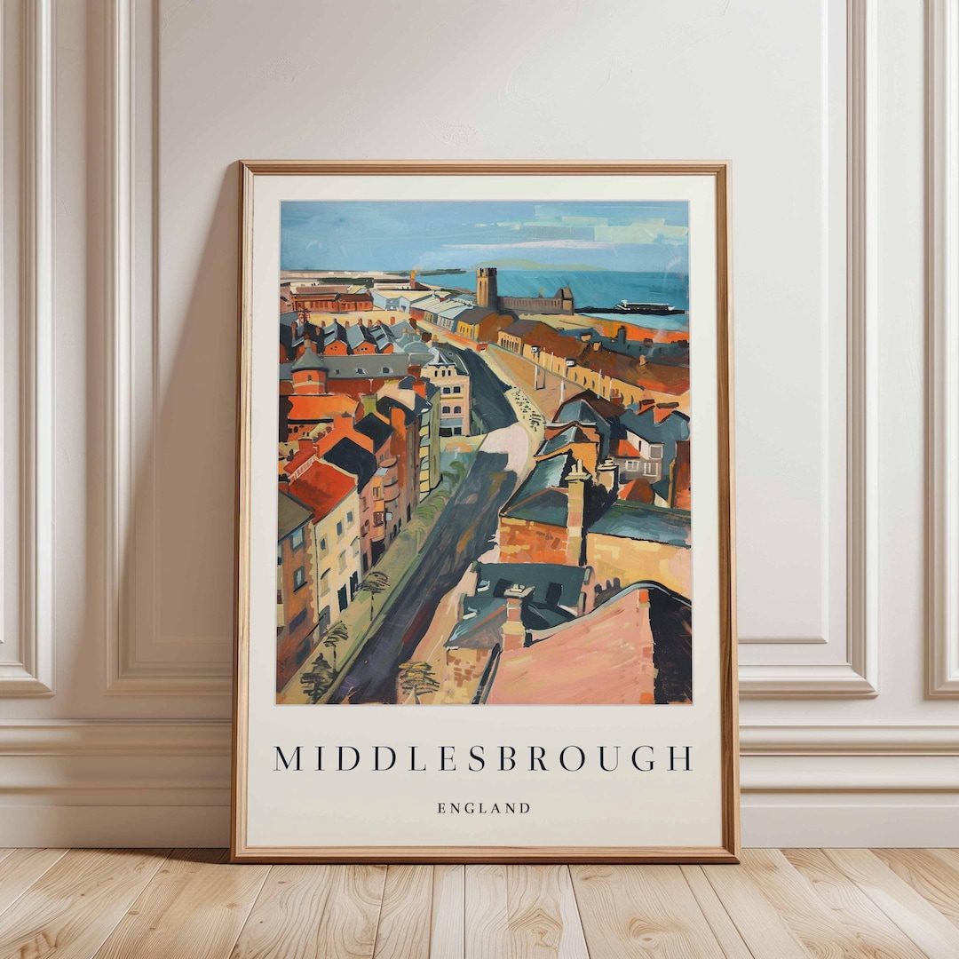Middlesbrough Poster, England Travel Print, UK Wall Art, Cityscape ...