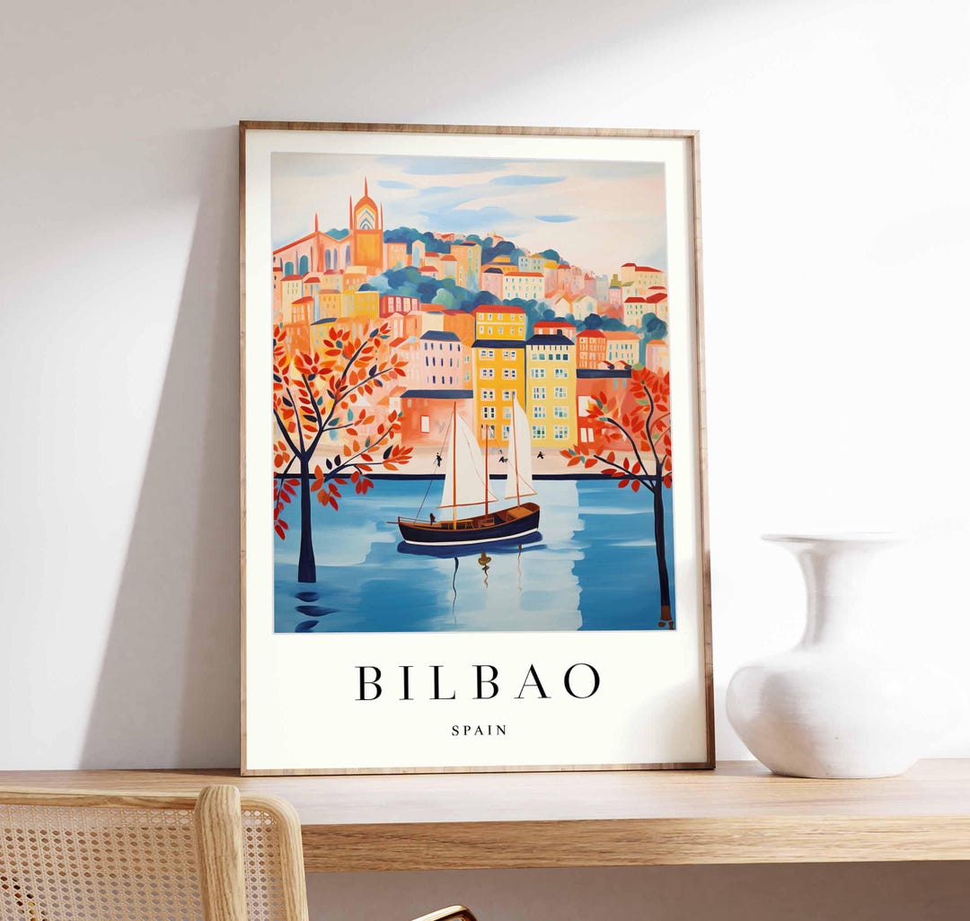 Bilbao Poster, Spain Print, Bilbao Wall Art, Guggenheim Museum Poster ...