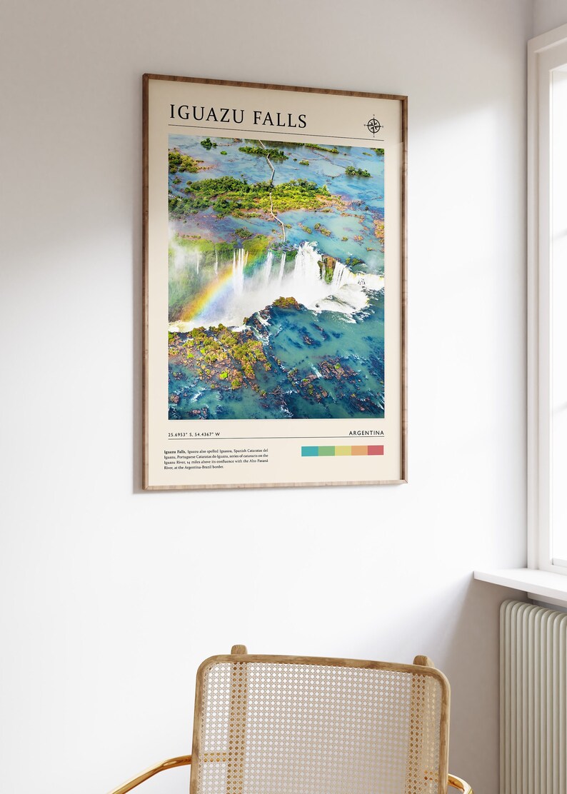Iguazu Falls Argentina Travel Poster: Vivid Waterfall Art Print - Etsy