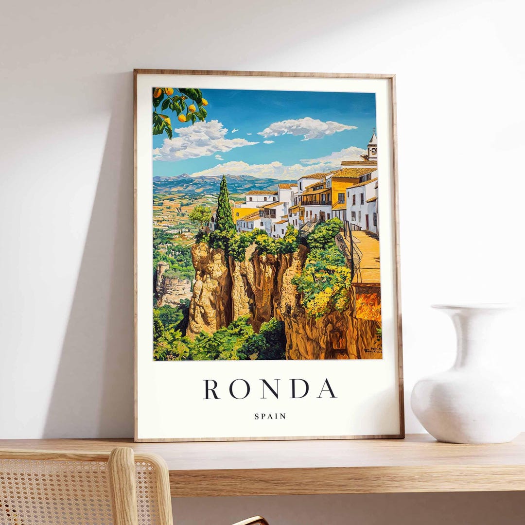 Ronda Poster, Spain Travel Print, Andalusian Wall Art, Spanish Town ...