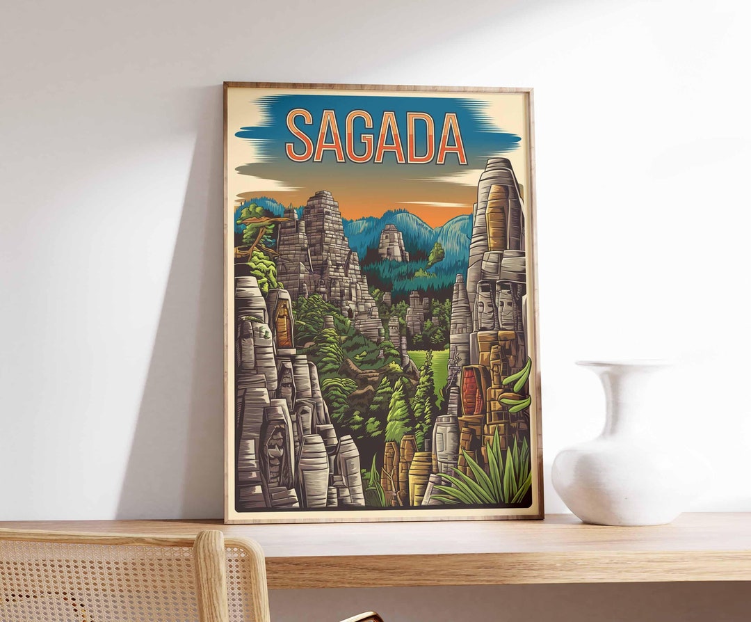 Sagada Print, Southeast Asia Poster, Philippines Travel Poster, Travel ...