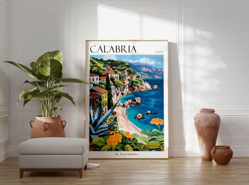 Calabria Coast Travel Poster: Italian Wall Art Print - Etsy