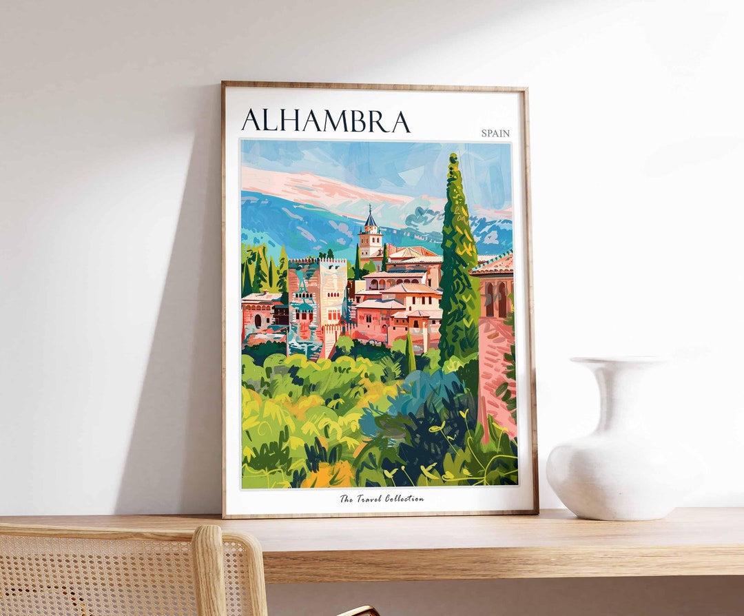 Alhambra Poster, Spain Travel Print, Spanish Decor, Europe Travel ...