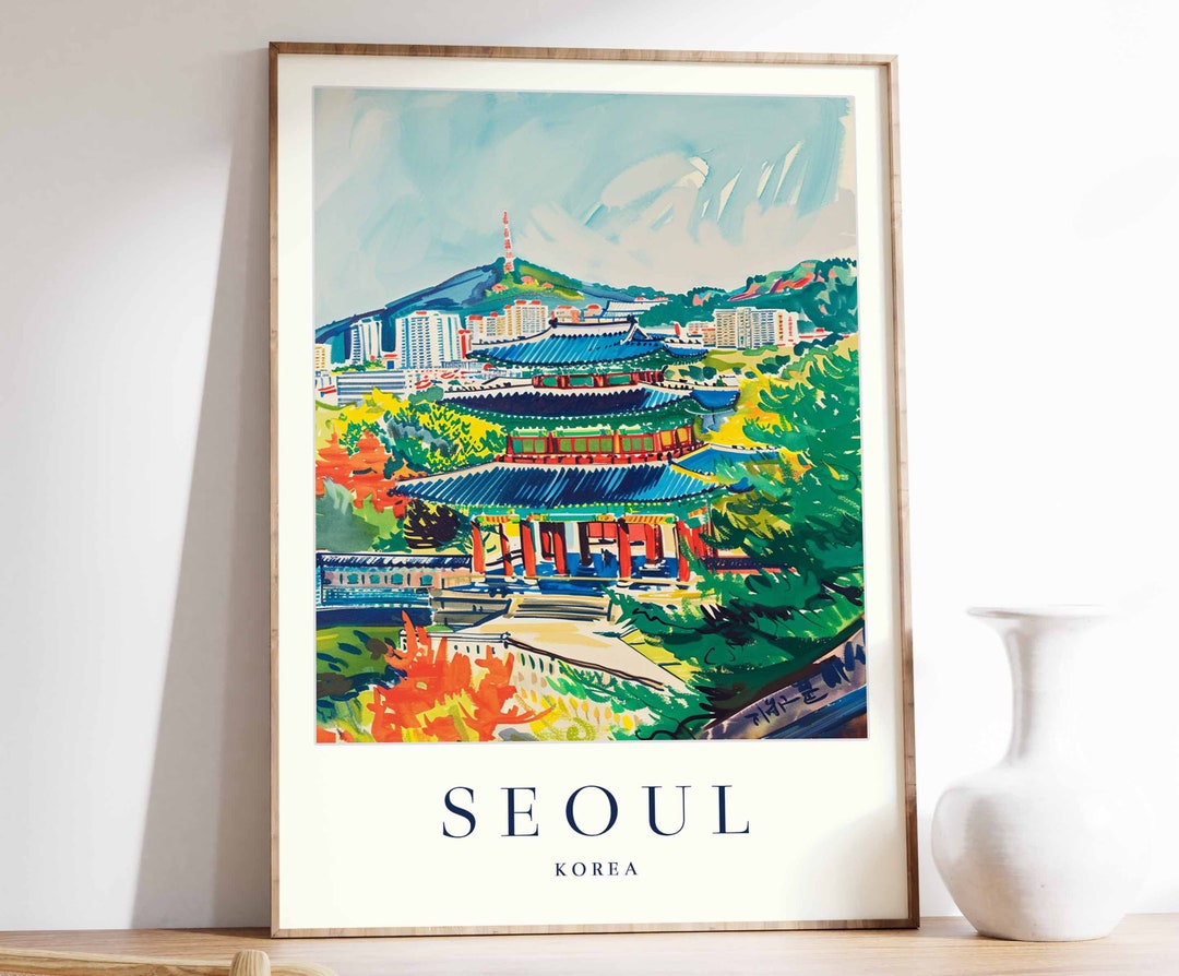 Seoul Poster, Seoul Travel Print, Korea Wall Art, Korean Travel Print ...