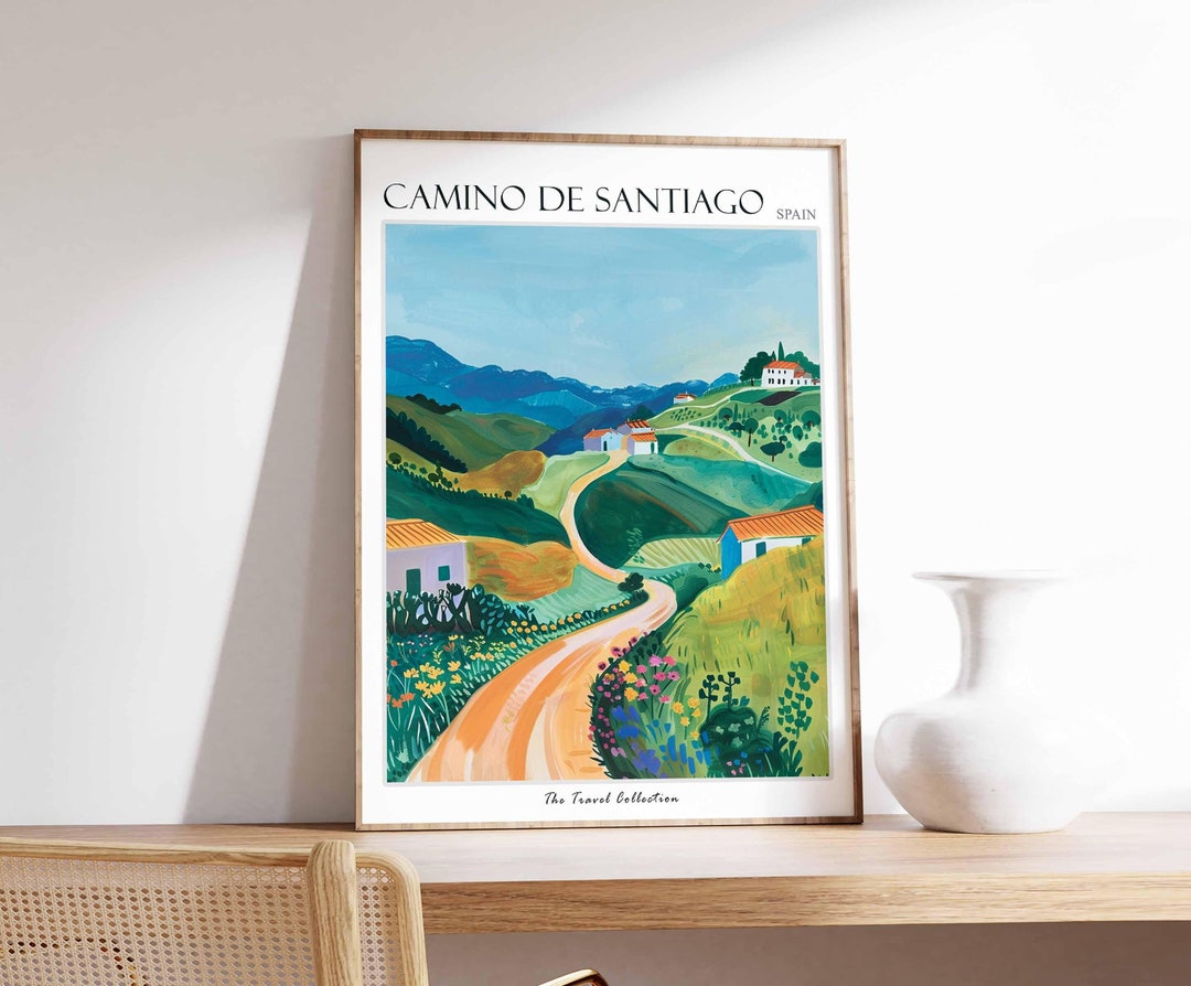 Camino De Santiago Poster, Spain Travel Print, Spanish Decor, Europe ...