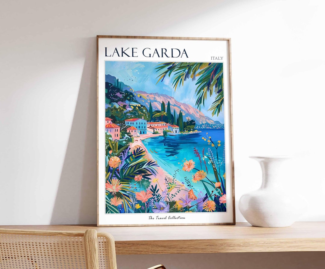 Lake Garda Travel Poster: Italian Wall Art Print - Etsy