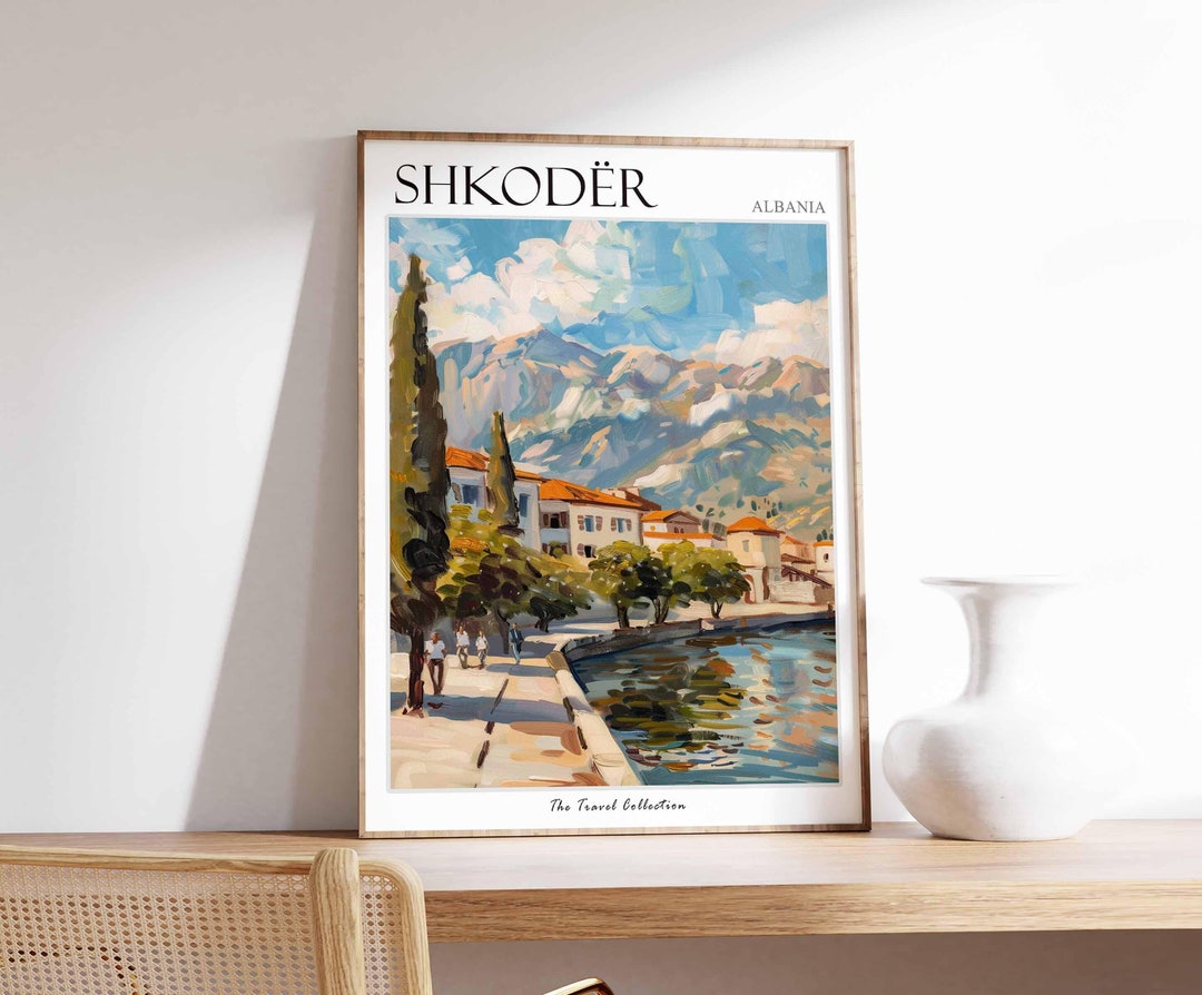 Shkodër Poster, Albania Travel Print, Albanian Decor, Europe Travel ...