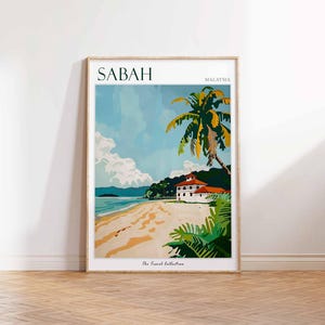Sabah Poster, Malaysia Travel Print, Malaysian Decor, Asia Travel ...