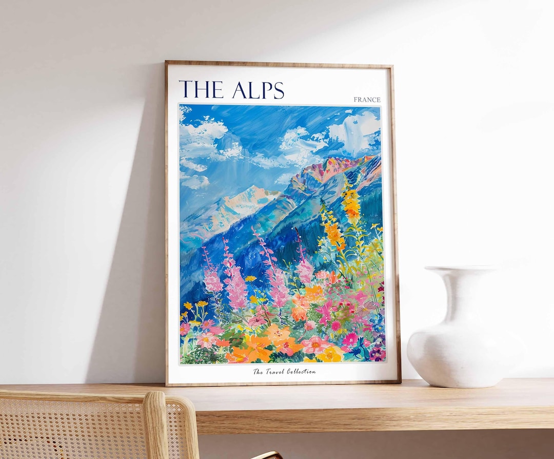 The Alps Poster, France Travel Print, French Decor, Europe Travel ...