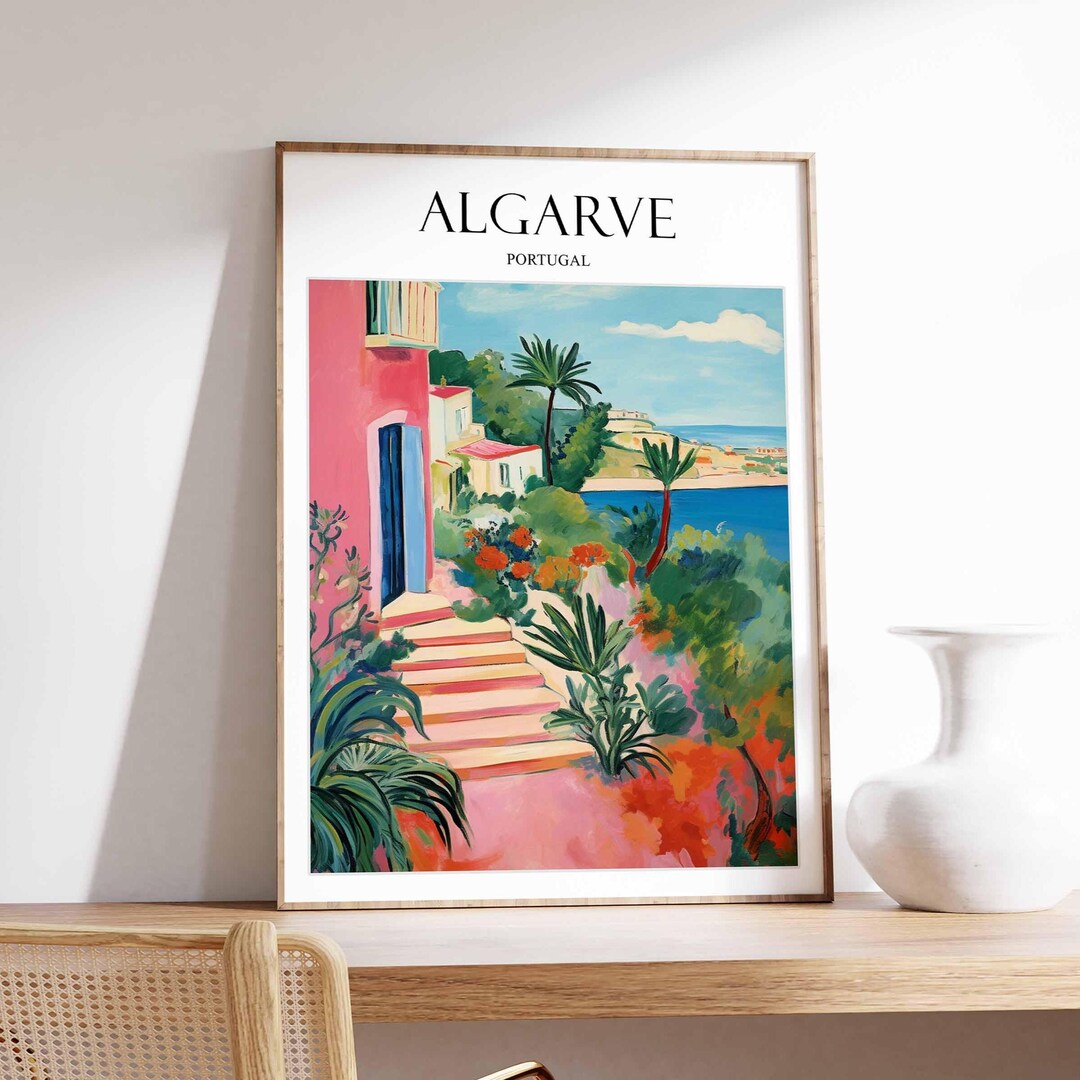 Algarve Poster, Portugal Wall Art, Algarve Beach Print, Coastal ...