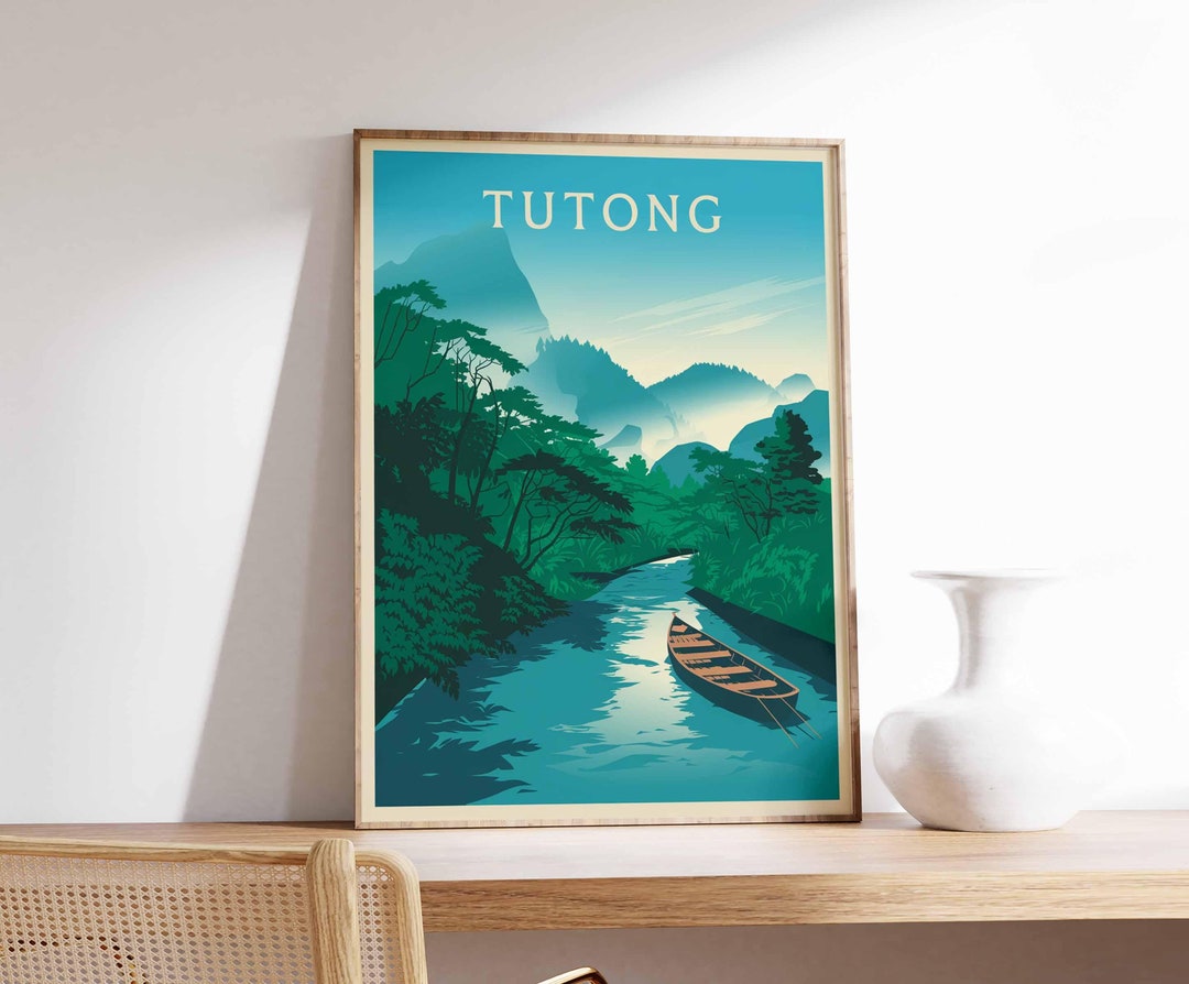 Tutong Print, Southeast Asia Poster, Brunei Travel Poster, Travel Wall ...