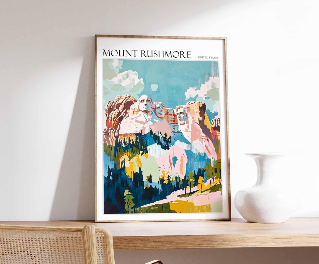Mount Rushmore Poster, Mount Rushmore Travel Print, United States Wall ...