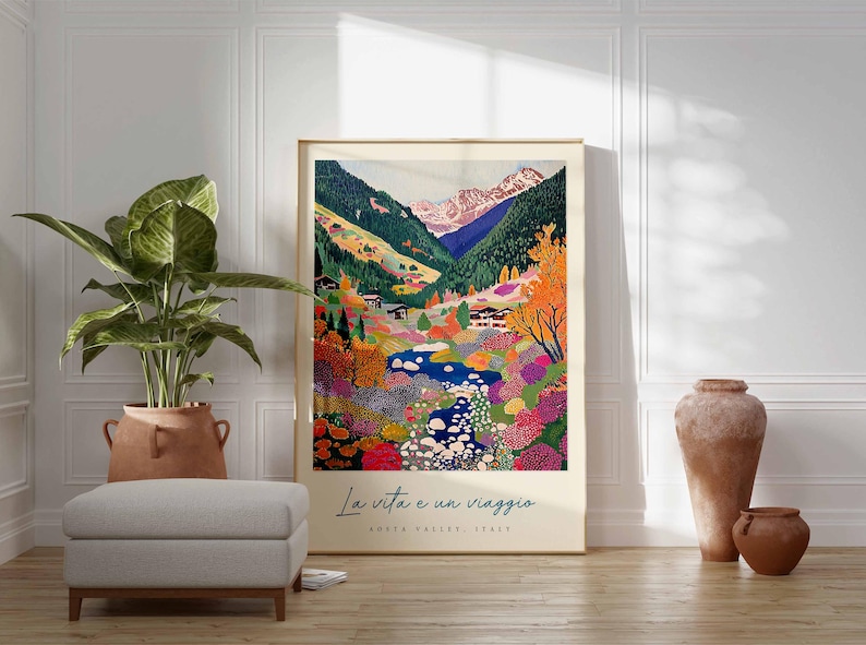 Aosta Valley Travel Poster: Italy Alps Art Print - Etsy
