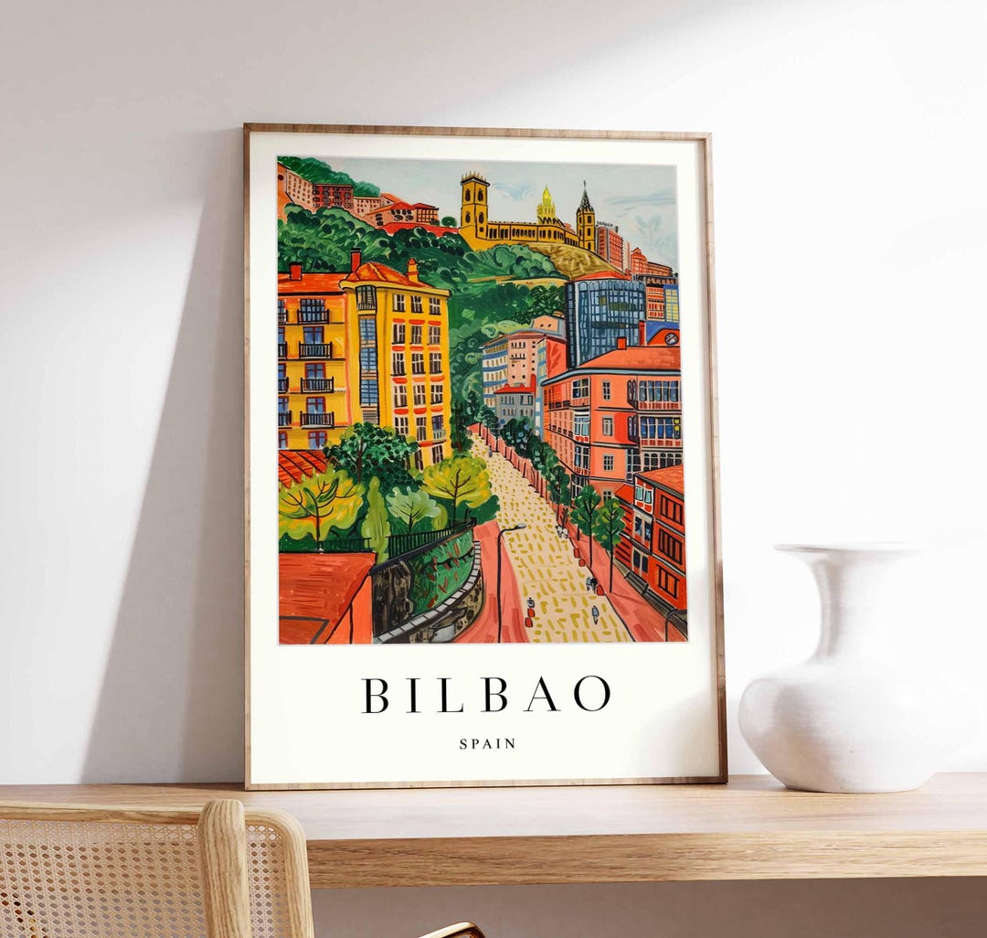 Bilbao Poster, Spain Print, Bilbao Wall Art, Guggenheim Museum Poster ...