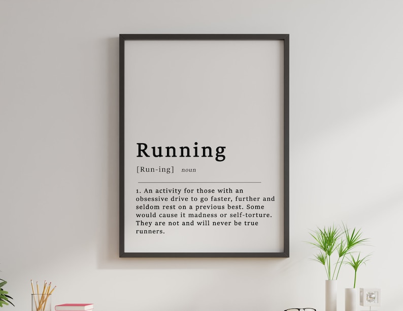 Definition Of A Runner Quote Poster Running Jogging Sport | Etsy