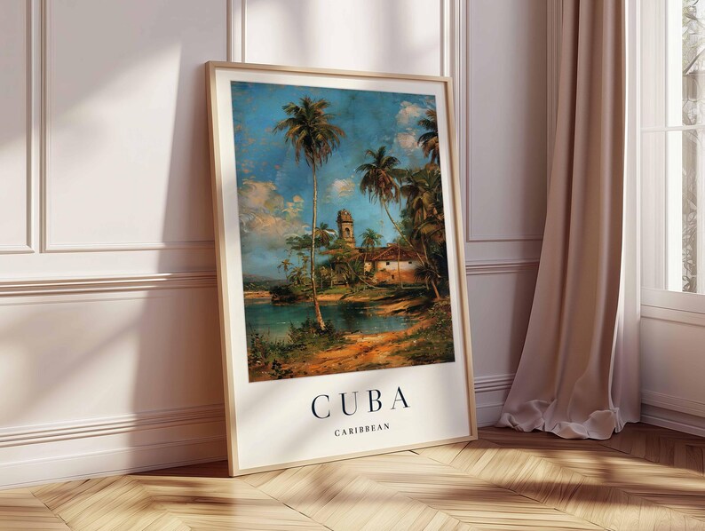Vintage Cuba Travel Poster: Classic Cars & Caribbean Charm - Etsy