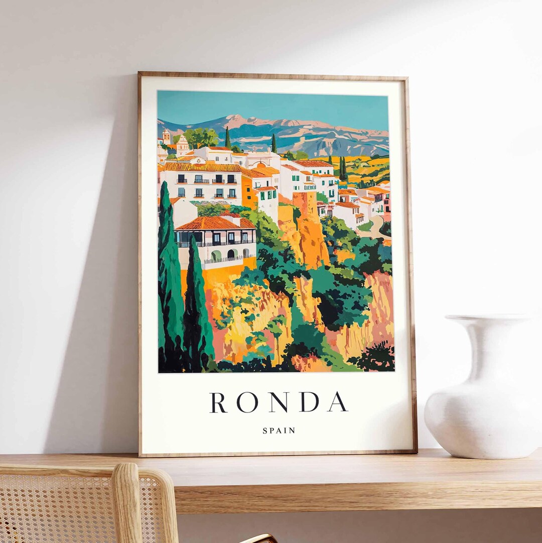 Ronda Poster, Spain Travel Print, Andalusian Wall Art, Spanish Town ...
