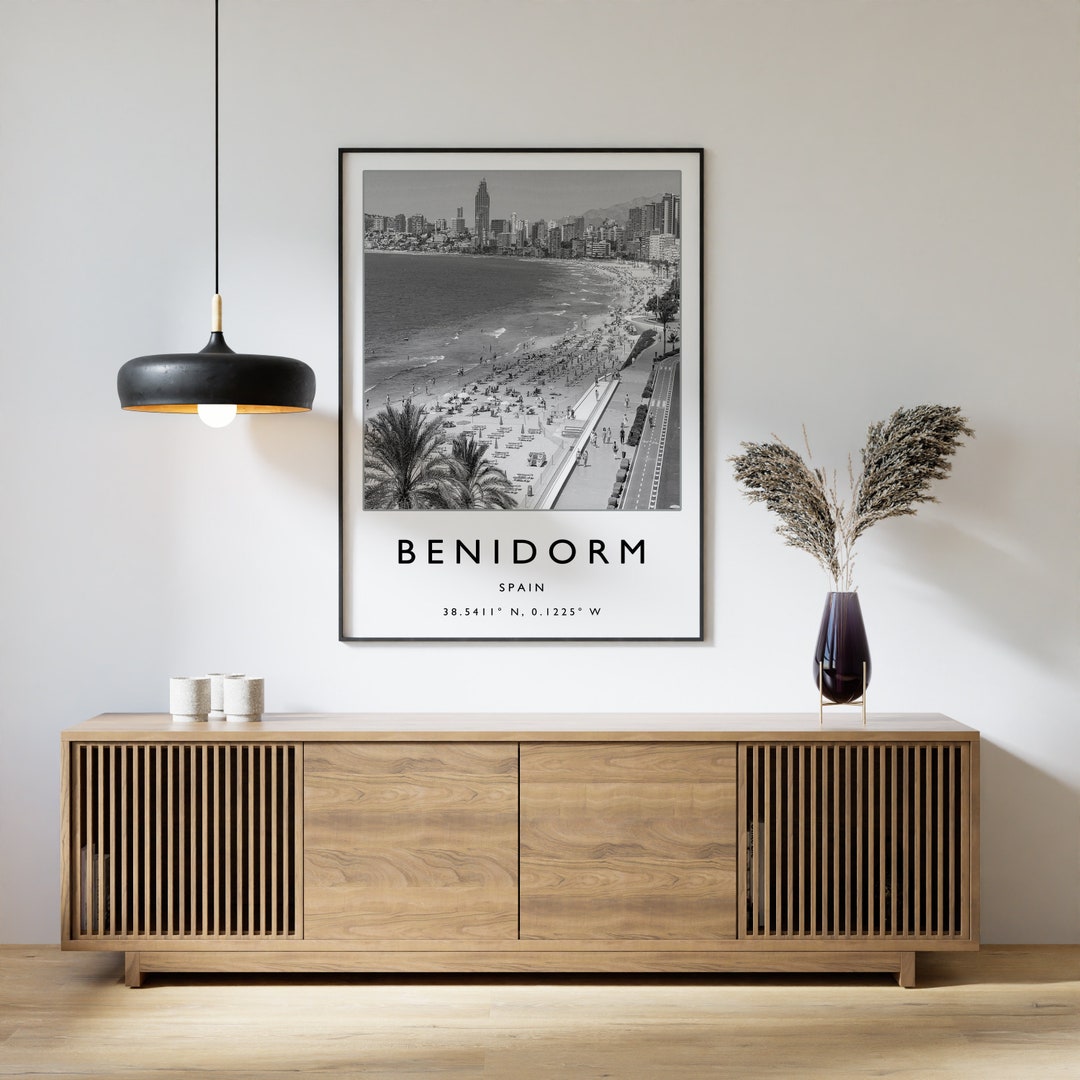 Benidorm Poster, Benidorm Travel Print, Spain Travel Poster, Travel ...