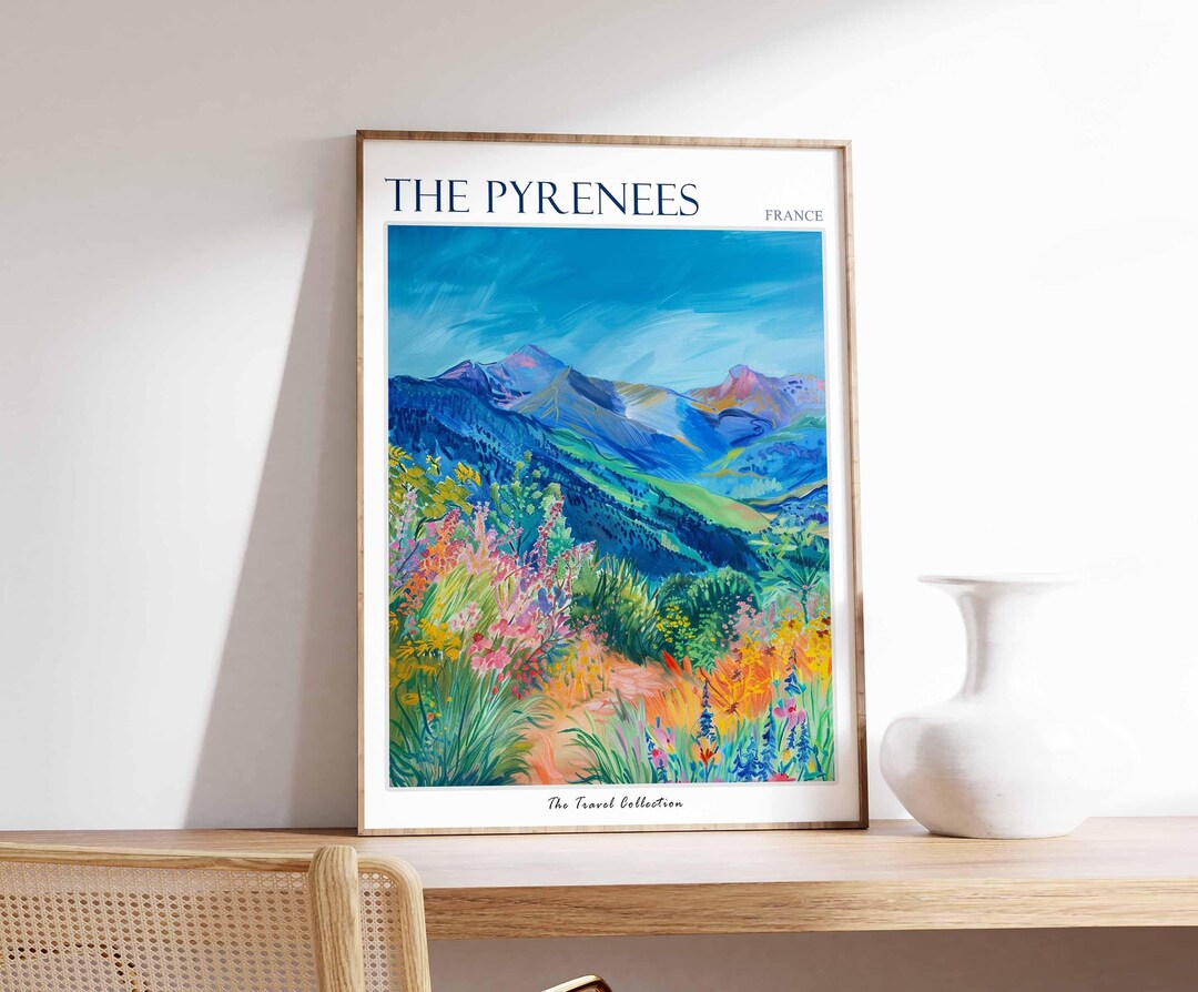 The Pyrenees Poster, France Travel Print, French Decor, Europe Travel ...