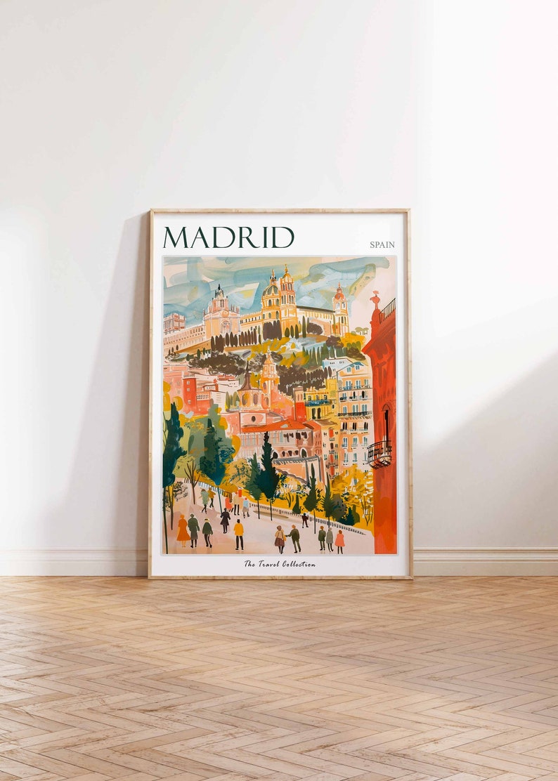Madrid Travel Poster: Spanish City Wall Art - Etsy