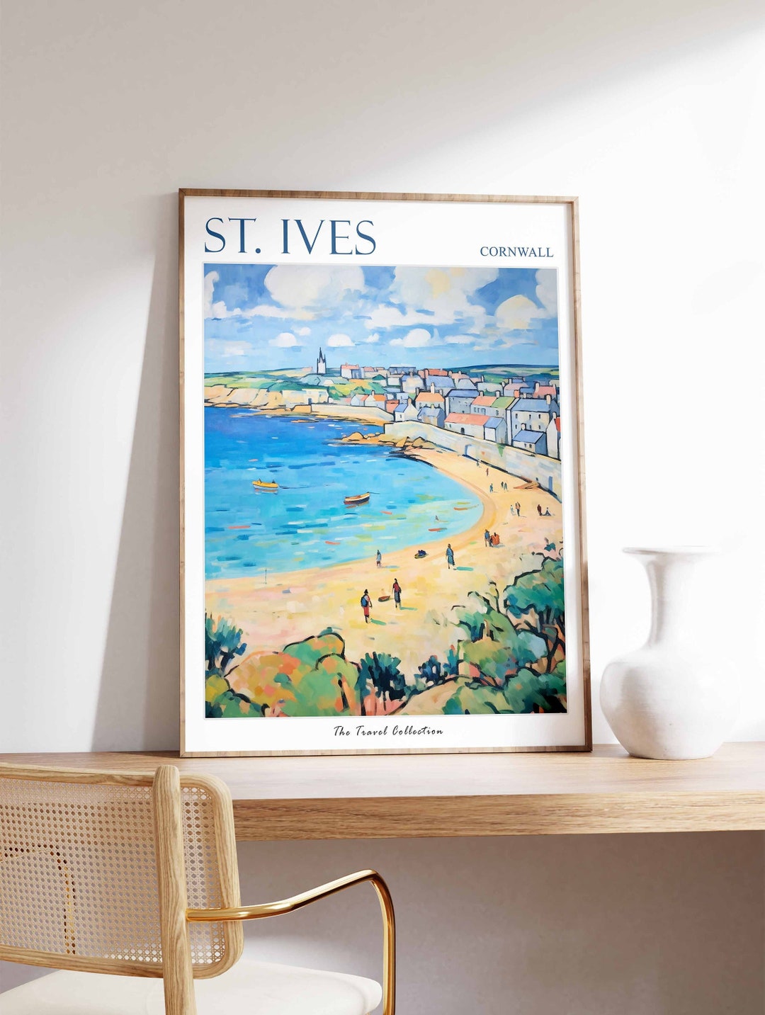 St Ives Poster, St Ives Travel Print, Cornwall Travel Poster, British ...