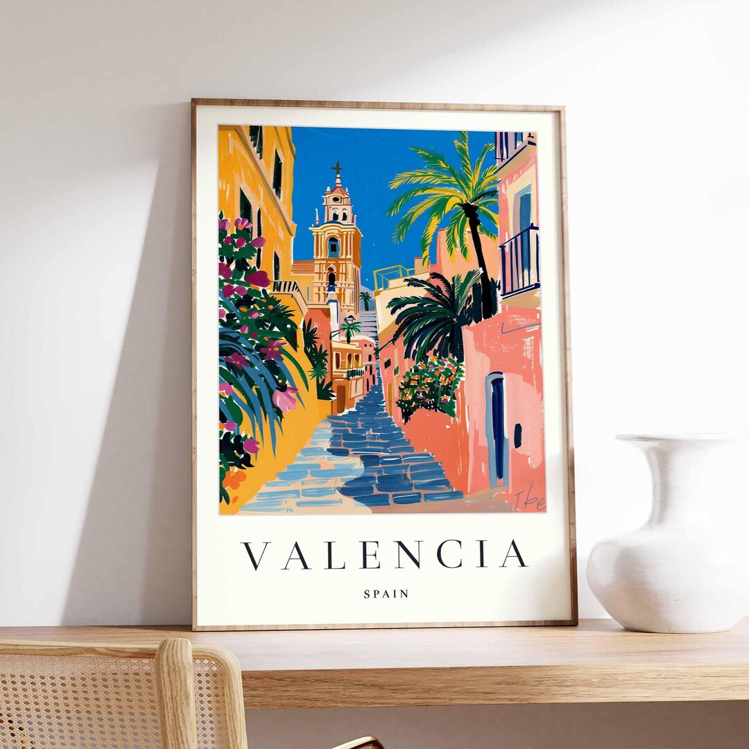 Valencia Poster, Spain Print, Valencia Wall Art, Minimalist City Map ...