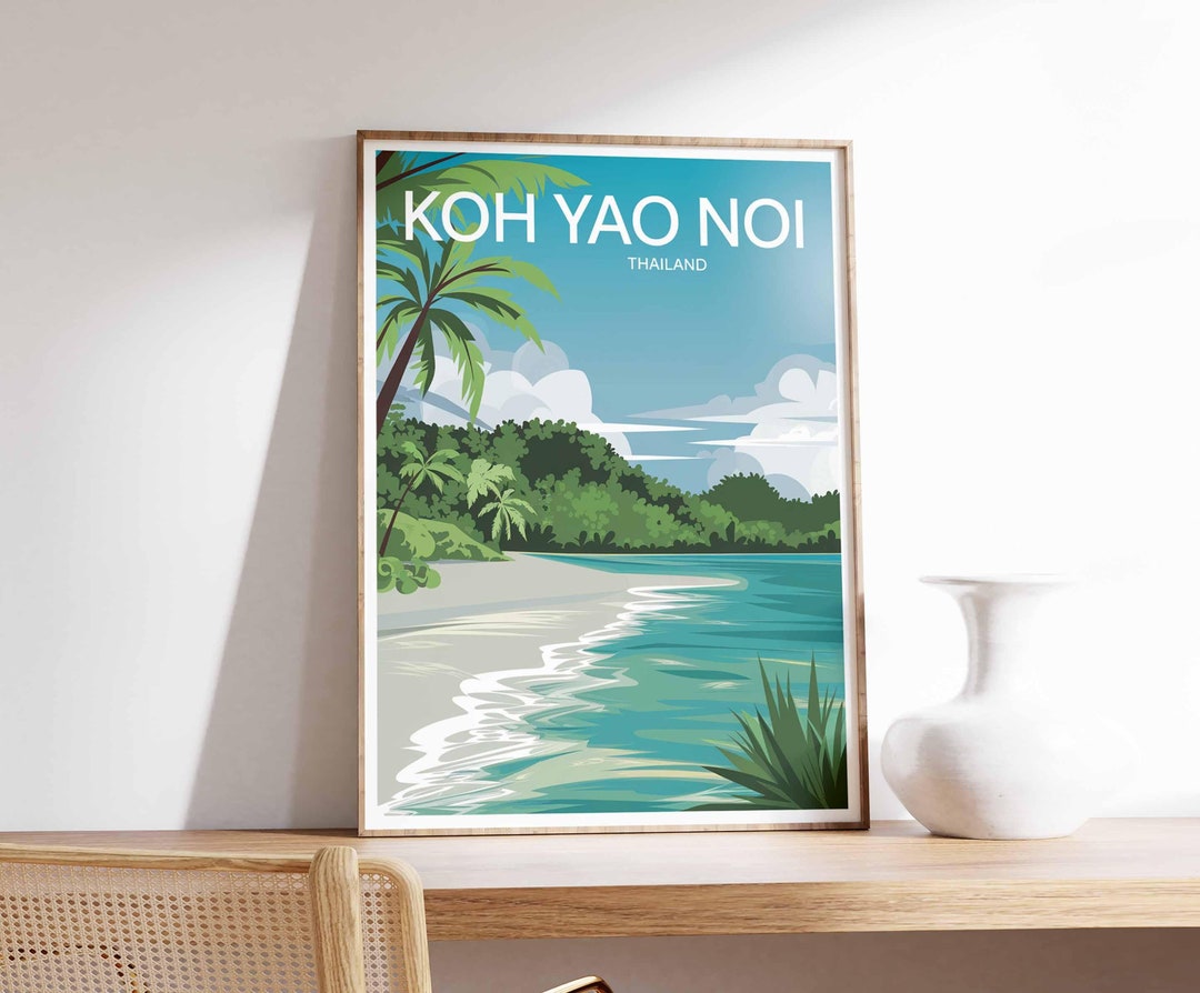 Koh Yao Noi Print, Southeast Asia Poster, Thailand Travel Poster ...
