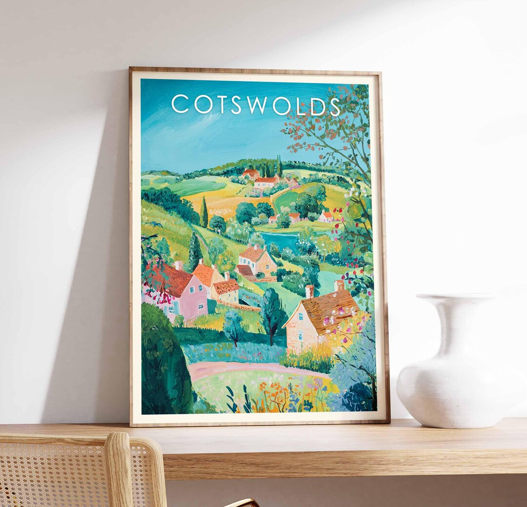 Cotswolds Print: English Countryside Art Poster - Etsy