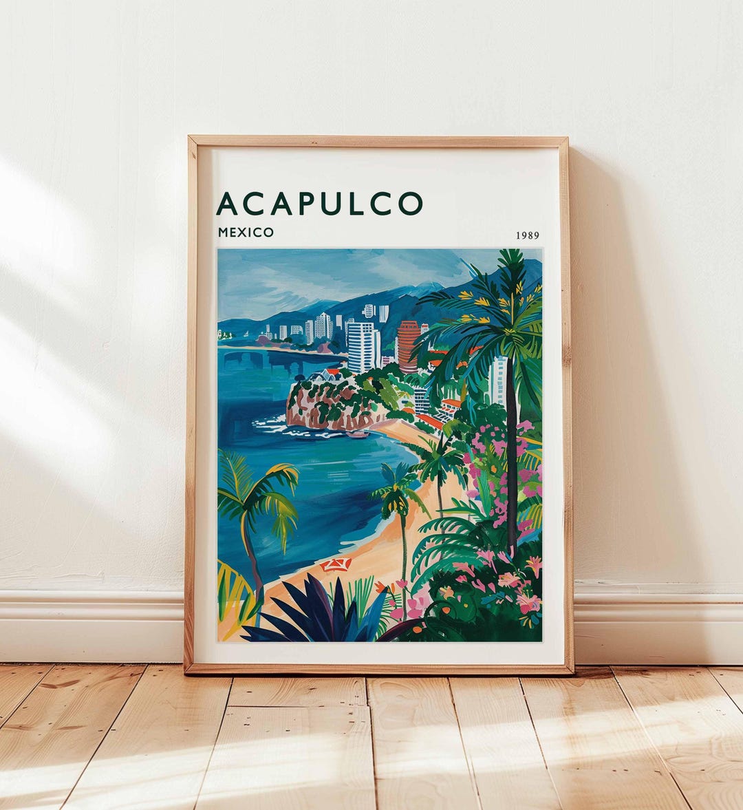 Acapulco Mexico Travel Poster: Pacific Coast Beach Art - Etsy