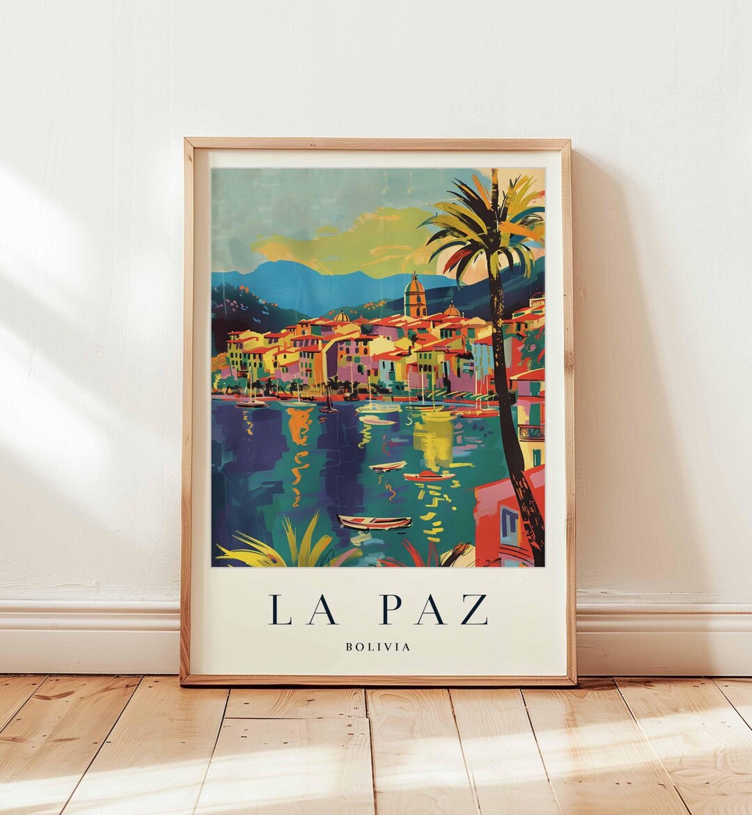 La Paz Bolivia Travel Poster: Andes Mountains Wall Art - Etsy Australia