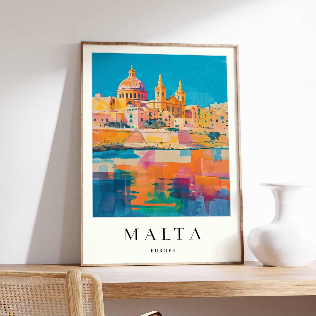 Malta Poster, Malta Travel Print, Valletta Print, Mediterranean Island ...