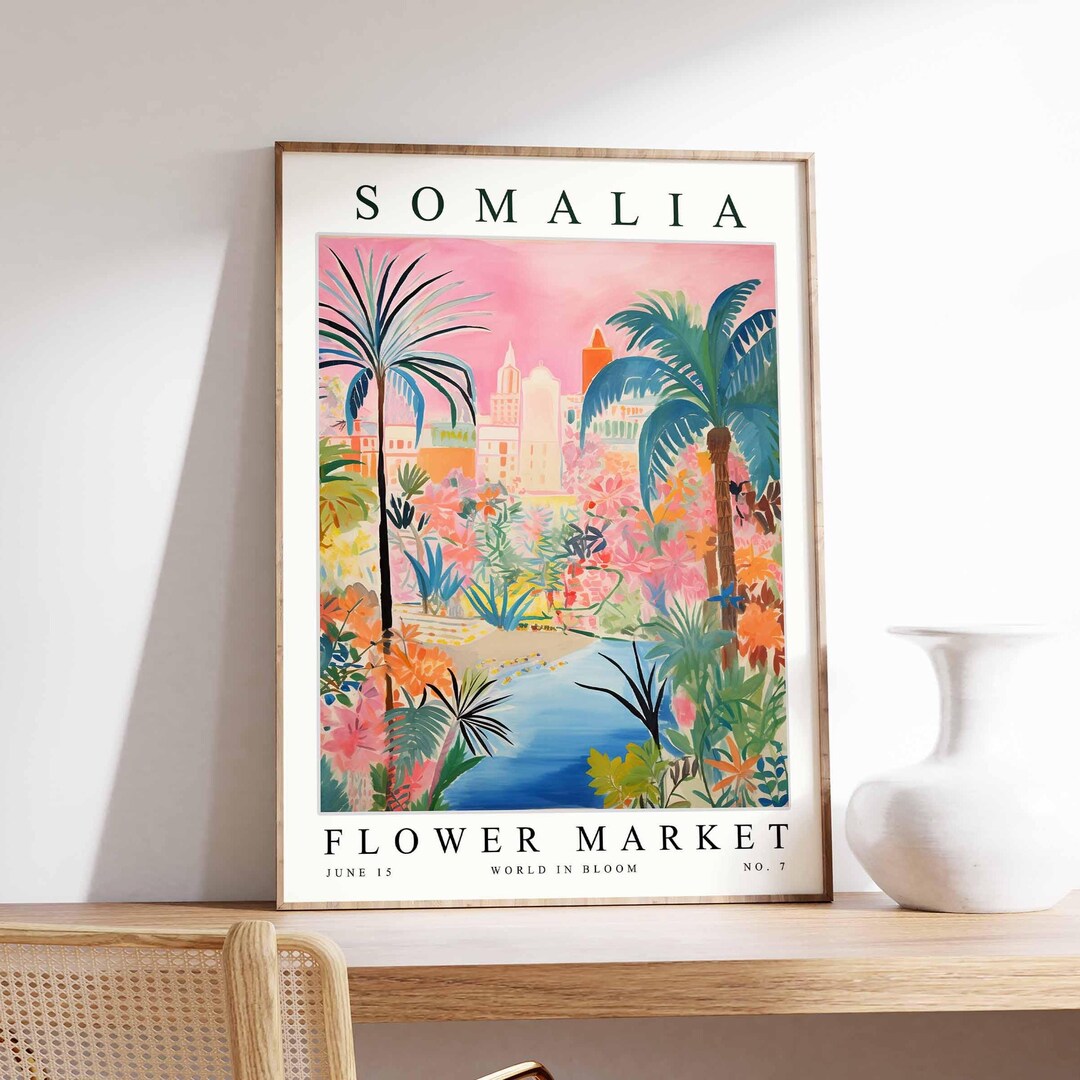 Somalia Flower Market Poster: Vibrant African Floral Wall Art - Etsy
