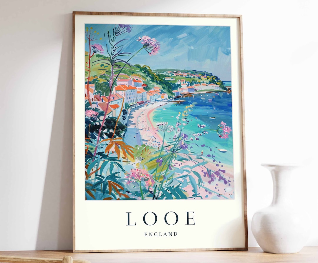 Looe England Travel Poster: Coastal Art Print - Etsy