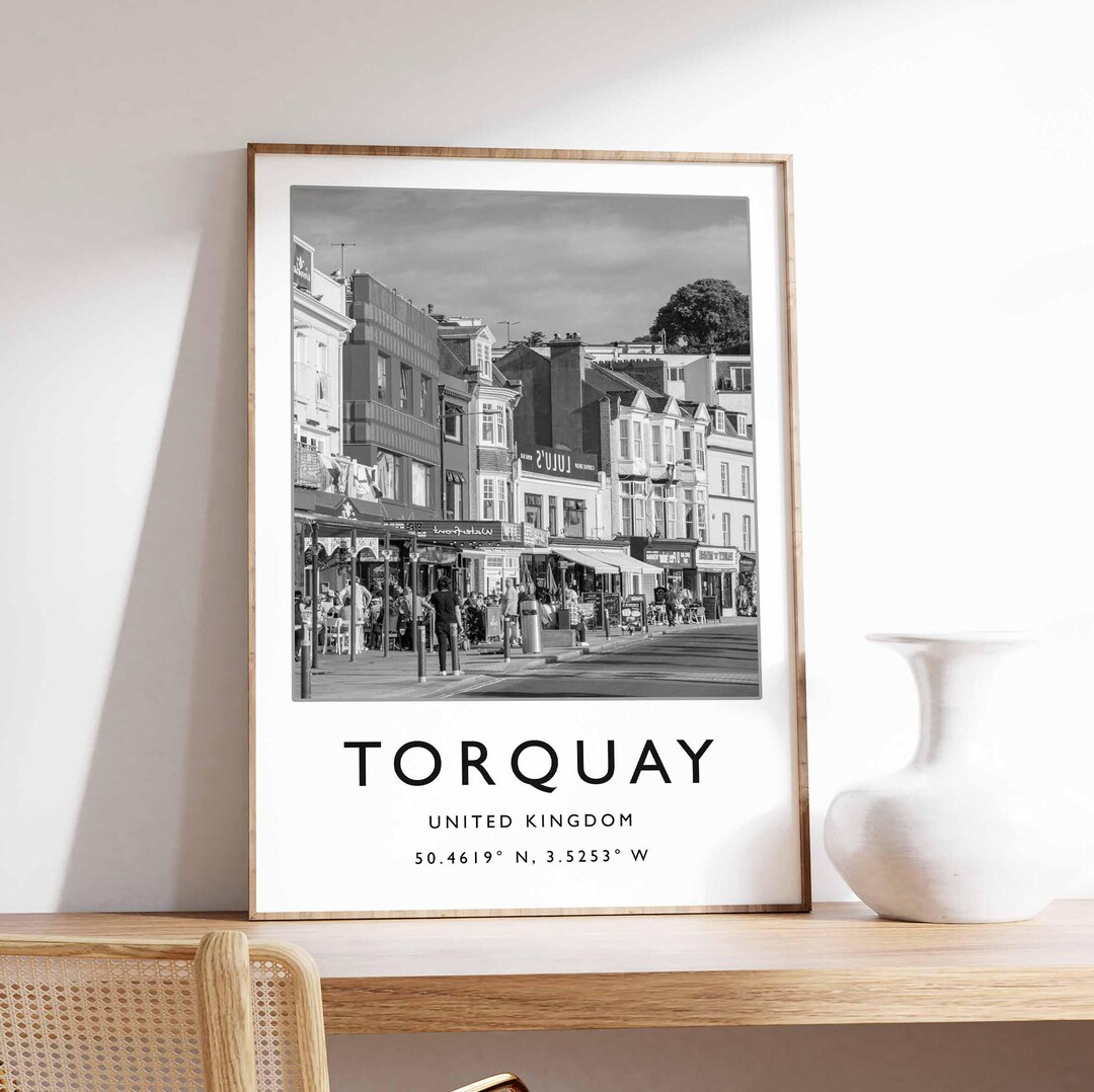 Torquay Poster, England Poster, Coastal Wall Art, Torquay Print, Devon ...