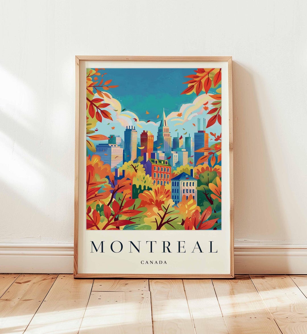 Montreal Travel Poster: Quebec Cityscape Art Print - Etsy
