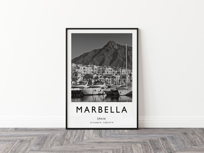 Marbella Poster Marbella Print Spain Poster Travel Art - Etsy