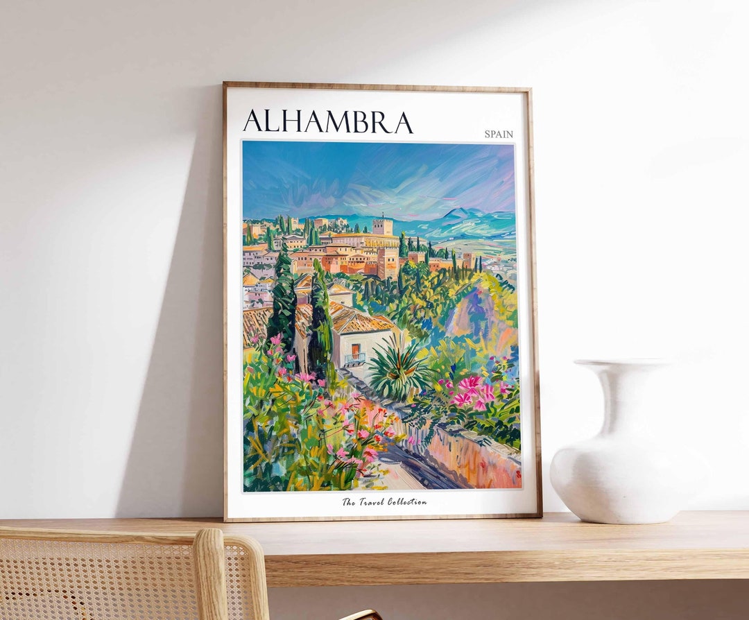Alhambra Poster, Spain Travel Print, Spanish Decor, Europe Travel ...