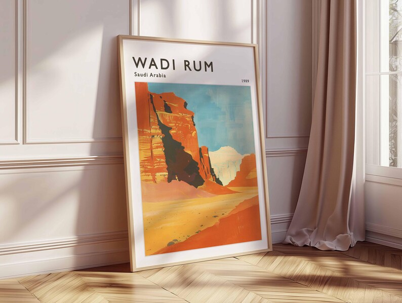 Wadi Rum Poster: Jordan Desert Landscape Art Print - Etsy