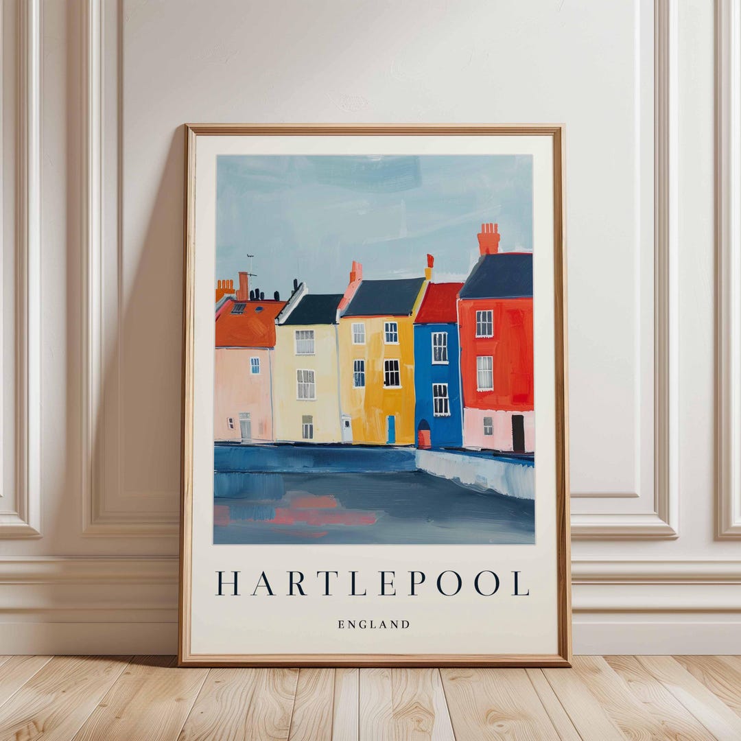 Hartlepool Travel Poster: England Coastal Town Art Print - Etsy