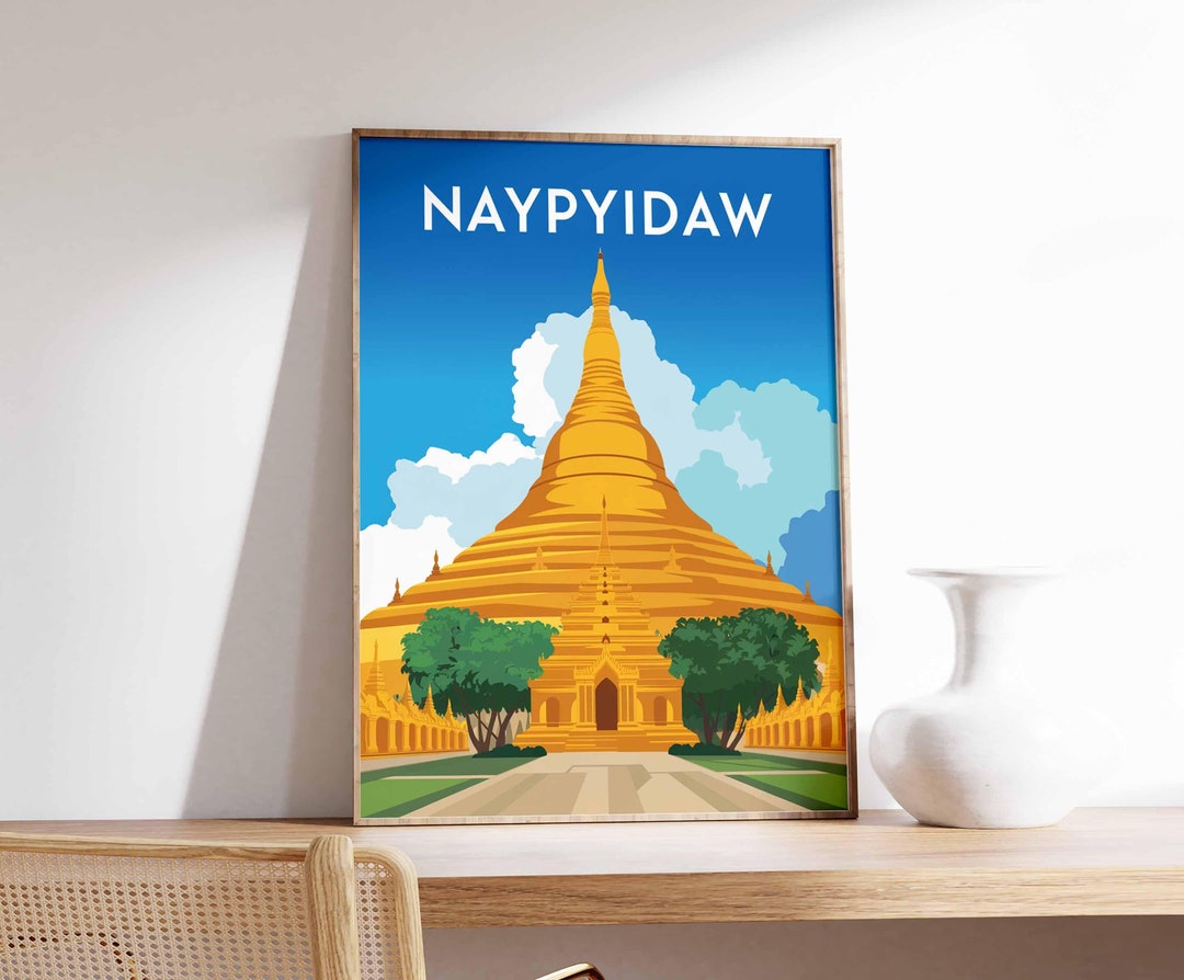 Naypyidaw Print, Southeast Asia Poster, Myanmar Travel Poster, Travel ...