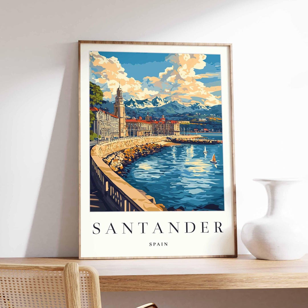 Santander Spain Poster: Coastal Travel Print, Cantabria Wall Art - Etsy