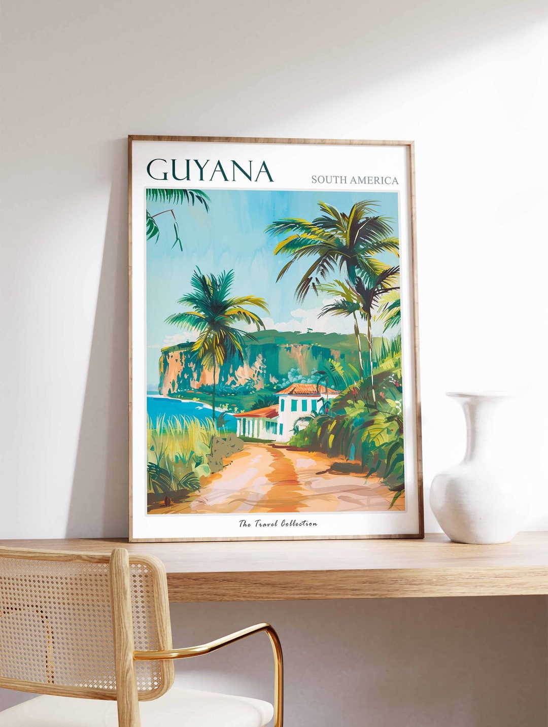 Guyana Poster, Guyana Travel Print, Tropical Decor, Botanical Print ...
