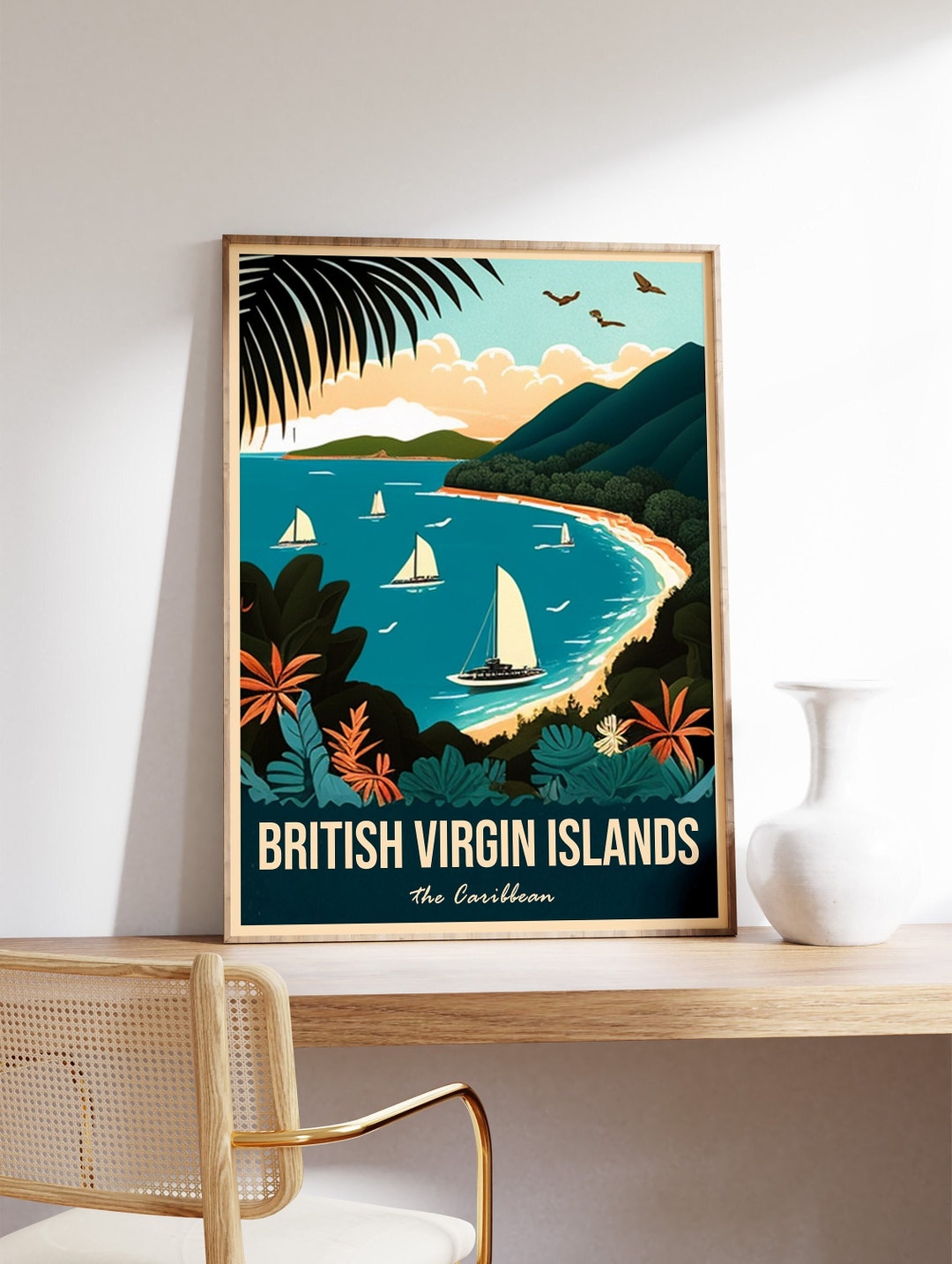 British Virgin Islands Travel Print, BVI Travel Poster, Caribbean ...