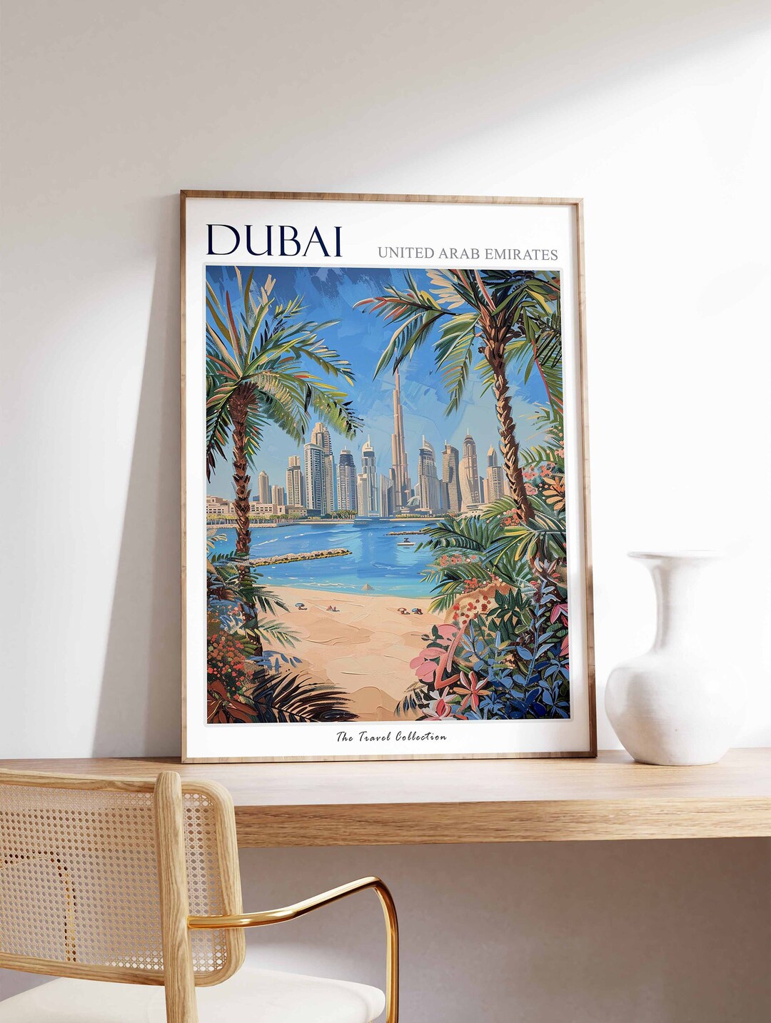 Dubai Poster, Dubai Travel Print, Islamic Decor, Tropical Wall Art, UAE ...